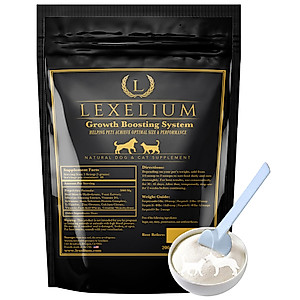 Lexelium Weight Gainer Supplement for Dogs & Cats - Muscle Building & Appetite Stimulation - 100% Natural Pet Supplement to Add Weight & Increase Immunity in Puppies and Kittens -200g