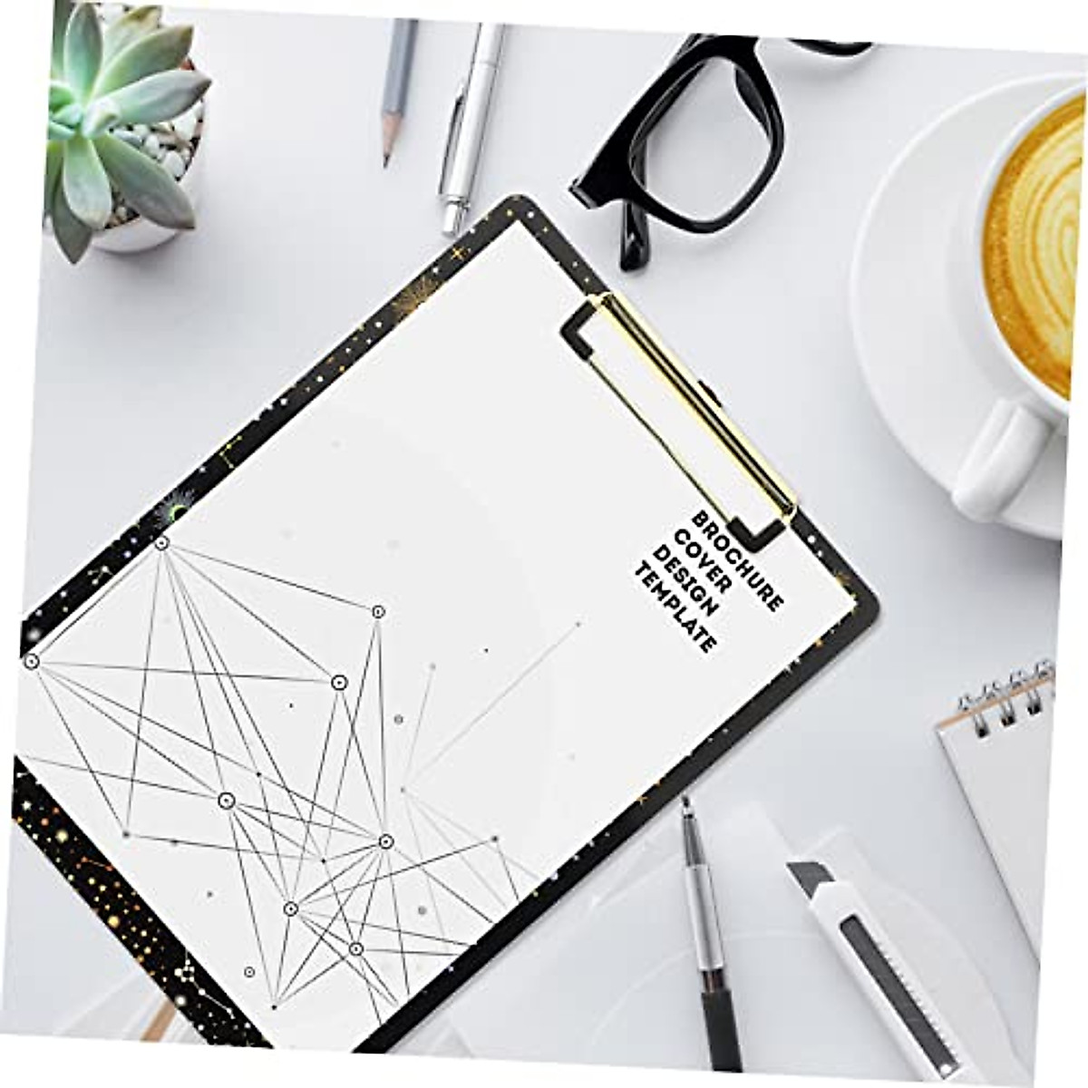 5pcs Convenient A Decorative Exam Profile Teacher Practical Clipboards Clipboard Size with Portable Board Writing Low for File Document Pattern Fashion