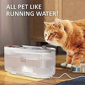 BaoLin Cat Water Fountain with Wireless Pump 3L/100oz, Ultra Quiet Pet Fountain with Stainless Steel Water Bowl, BPA-Free, Water Filter Included, Large Cat Drinking Fountain