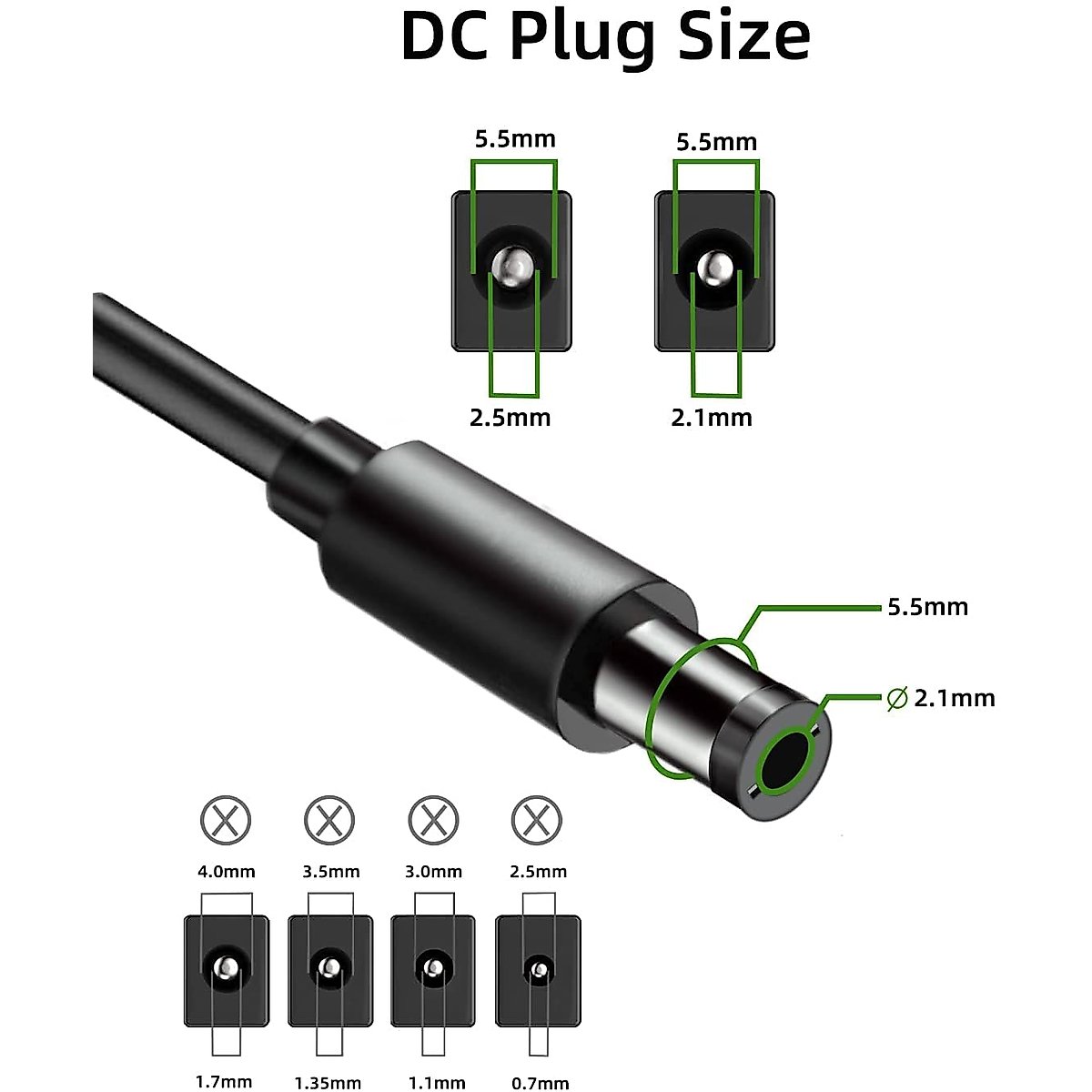 9V 1A AC DC 100V-240V Power Supply Adapter Cord for Arduino UNO MEGA, US Plug 5.5mm x 2.1mm & 2.5mm
