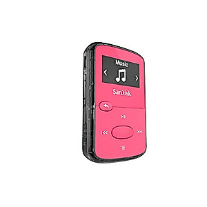 SanDisk 8GB Clip Jam MP3 Player, Pink - microSD card slot and FM Radio - SDMX26-008G-G46P