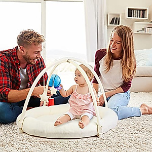 Beright Baby Gym, Baby Play Gym with Movable and Detachable Hoops, Baby Activity Center with Hanging Out Toys in Shape of a Moon and Stars, Perfect Newborn Toys