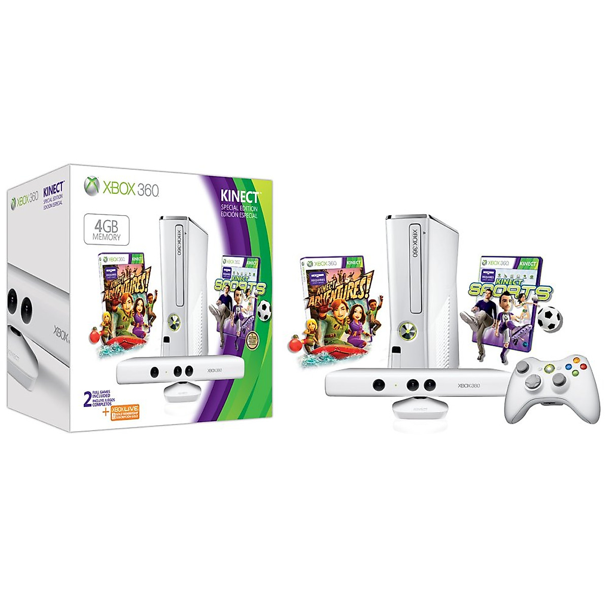 Xbox 360 Special Edition 4GB Kinect Sports Bundle