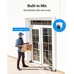 ANNKE 16CH PoE Security Camera System, 8X 3K/5MP Wired Turret IP Cameras with Built-in Microphone, 2.8mm Lens, IP67, 12MP NVR Recorder with 4TB HDD, AI Motion Detection, Compatible with Alexa