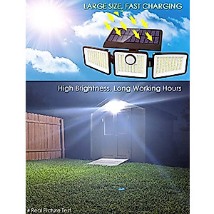 YUNNOVA Solar Outdoor Lights - Motion Sensor Outdoor Lights with 3 Heads Reflector Wireless Illumination Security Flood Lights with 270° Wide Angle,IP65 Waterproof,Wall Light for Garden Patio Garage