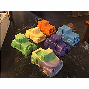 Truck SUV Car Baking Bakeware DIY Silicone Mold for Birthday Theme Party,Cool Ice Cream, Mini Cakes, Plaster Cars, Crayons, Candle, Ice Cube, Soap, Lotion Bars, Bread, Tart, Pie and More Ideas; MJ06L