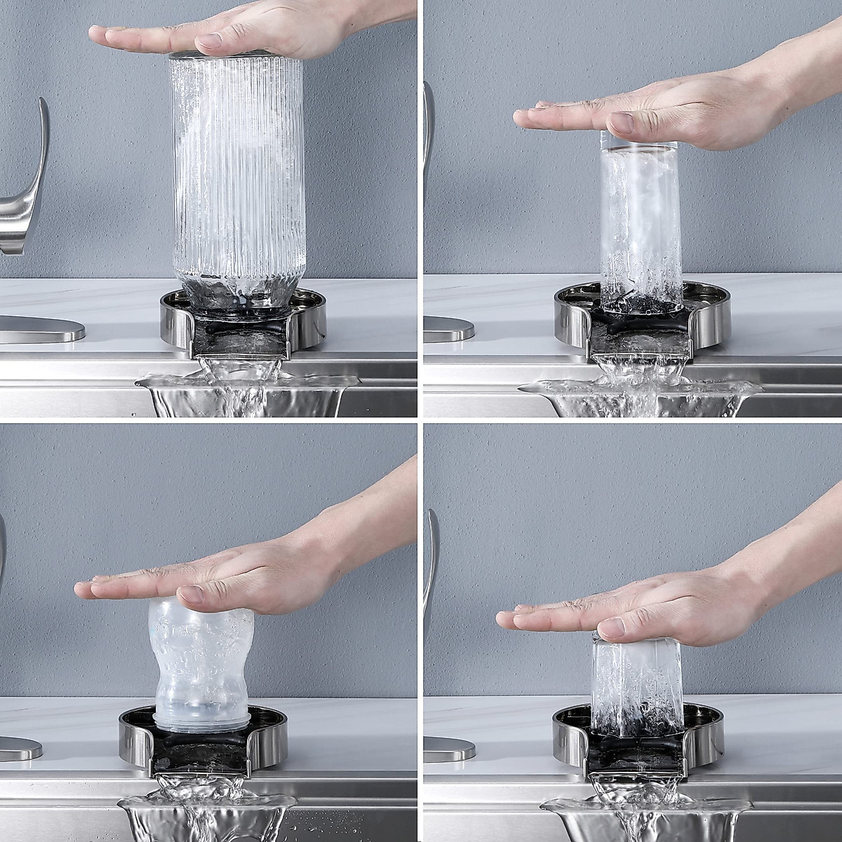 GAGALIFE Glass Rinser for Kitchen Sink Brushed Nickel, Kitchen Sink Accessories, Bar Glass Rinser, G86066BN