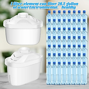 Tujoe 9 Pcs Alkaline Water Filter Replacement Alkaline Water Pitcher Replacement Cartridge for Improve Alkaline, Healthy Drinking Water
