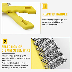 2 Pcs Stainless Steel Wire Brush, Wire Brushes for Cleaning Rust Heavy Duty Rust Remover for Metal Welding Wire Brush with Curved Handles 11 Inch for Rust Removal, Deburring, Surface Preparation