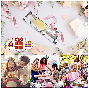 Emonya Wedding Cake Knife and Server Set, Cake Cutter,Stainless Steel Gold Cake Knife and Server Set Ideal for Wedding,Birthdays,Holiday,50th anniversary and Events,True Love (Set of 2)