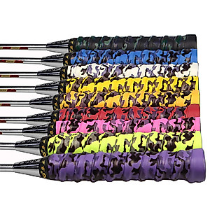 Abovehill Tennis Racket Grip Tape Keel Design Camouflage Non-Slip for Tennis Racket Badminton Racket Baseball Bat Bicycle Grip Fishing Rod Grip 9-Pack