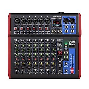D Debra SI Series Professional Portable Recording Mixer Audio with 99 DSP Digital Effects Mic Preamps and USB for DJ Mixer Console Karaoke Home Recording Studio (SI-8UX)