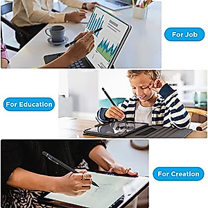 LAOZHOU Best BK Stylus Pen Pencil Pro 12.9/11/10.5/9.7 Inch Air 5/4/3/2/1 iPad 9/8/7/6/5/4/3/2 Mini 6/5/4/3/2/1 Generation Alternative Drawing Writing Digital Smart Stylist for Touch Screens, Black