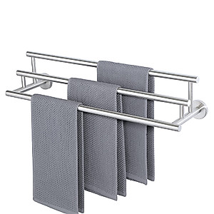 Alise Bath Towel Bars Towel Racks for Bathroom Lavatory,3 Towel Rails Large Towel Holder SUS304 Stainless Steel Towel Hanger Wall Mount,Brushed Nickel GYT6903-LS