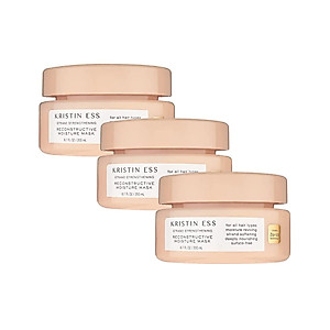 Kristin Ess Hair Strand Strengthening Reconstructive Moisture Mask, Deep Conditioning Hair Treatment for Dry Damaged Hair, Sulfate and Paraben Free, Color + Keratin Safe, 6.7 fl. oz. (Pack of 3)