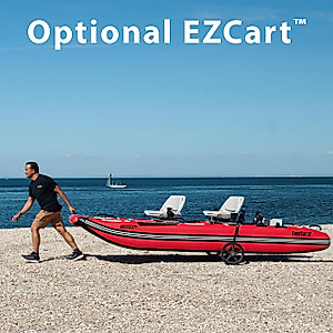 Sea Eagle FastCat Catamaran 2-4 Person Inflatable Boat-Rigid, High-Pressure, All-Drop Stitch, Easy Setup, Self-Bailing (FastCat12 Swivel Seat Canopy Package)