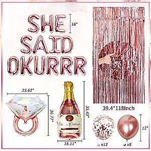 JeVenis 24 PCS She Said OKURRR Balloons She Said OKURRR Bachelorette Party Decor She Said Yes Balloons Engagement Wedding Decorations She Said Yes Decorations