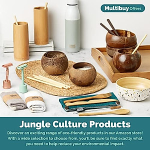 Jungle Culture 2 Polished Coconut Bowl and Wooden Spoons Set • Natural Coconut Bowls & Bamboo Straws • Smoothie Bowls • Coconut Shell Acai Bowls Healthy Choice Buddha Bowls • Eco Friendly Vegan Gifts