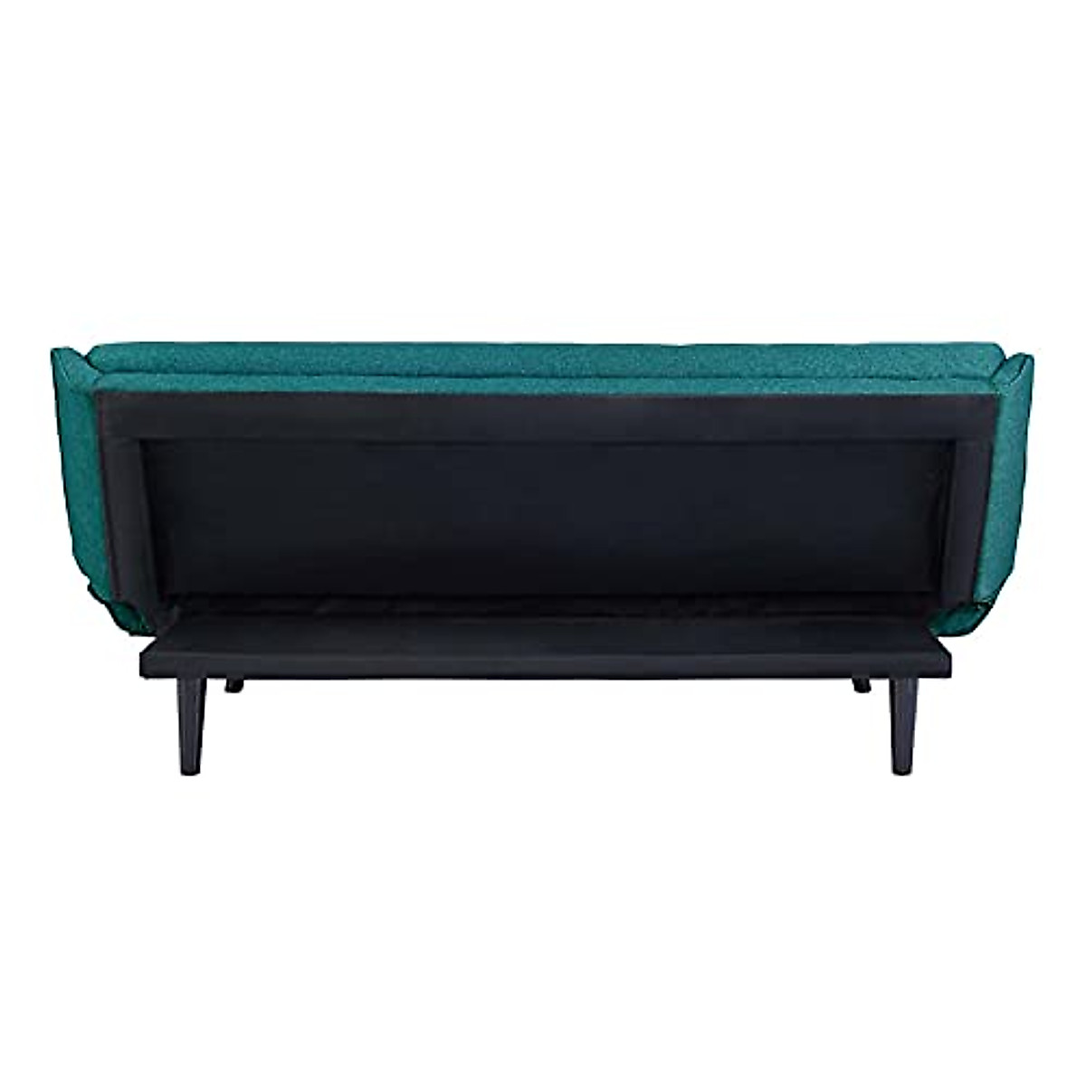 Modway Glance Mid-Century Modern Upholstered Fabric Convertible Futon Sofa Bed Couch In Teal