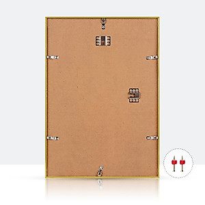 Homso A3 Picture Poster Frame, Display Pictures A4 with Mat or 11.7x16.5 Without Mat, Thin Border Metal with Plexiglass for Horizontal and Vertical, Gold
