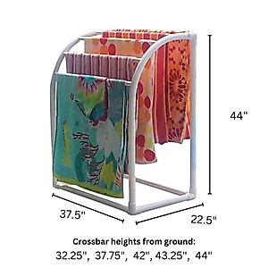 TowelMaid Original Made in The USA 5 Bar Curved Outdoor Poolside Storage Towel Rack