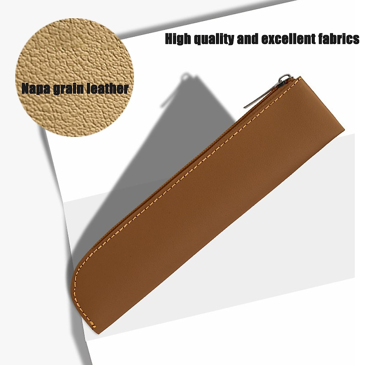 MetaProDAO Pencil Bag Pen Case Cosmetic Makeup Bag Pen Pencil Stationery Pouch Bag Case/PU Leather Small Pencil Pouch Students Stationery Pouch Zipper Bag for Pens, Pencils, Markers (grey)