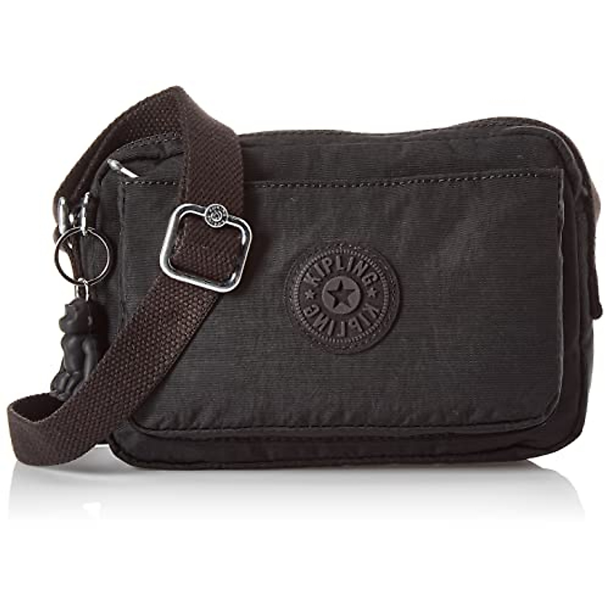 Kipling womens Women's Abanu Crossbody Handbag, Black Noir, 9.5 L x 6.75 H 3.5 D US