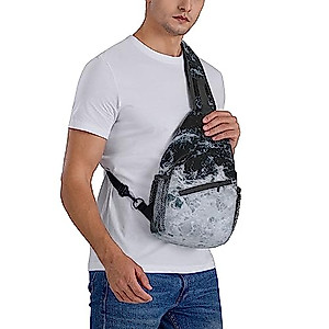 UNIOND Ocean Splash Foam Printed Sling Bag Adjustable Cross Chest Bag Shoulder Backpack for Outdoor Travel
