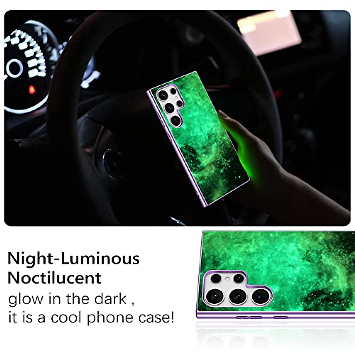GUAGUA Compatible with Samsung Galaxy S23 Ultra Case 6.8 Inch Glow in The Dark Noctilucent Luminous Space Nebula Slim Fit Cover Protective Anti Scratch Case for Samsung S23 Ultra 5G, Blue Nebula