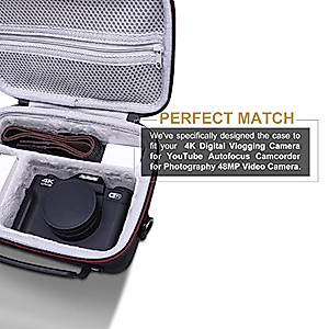 LTGEM EVA Hard Storage Case for SuperiorTek 4K Digital Vlogging Camera for YouTube Autofocus Camcorder for Photography 48MP Video Camera - Travel Protective Carrying Bag