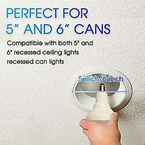 Energetic [Energy Star] LED Flood Light Bulbs BR30, 65W Equivalent, CRI 80, Dimmable, Warm White 3000K, 750lm, Indoor Flood Lights for Recessed Cans, UL Listed, 6 Pack