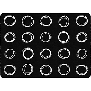 Flagship Carpets Circle Sampler Abstract Educational Area Rug for Kids Room or Childrens Classroom Carpet, Playroom or Home Learning, 6' x 8'4", Black