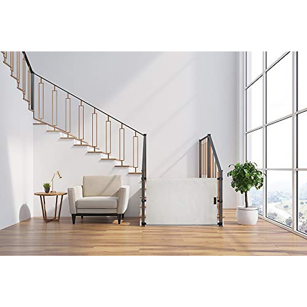 The Stair Barrier Banister to Banister No Drill Baby Gate for Stairs - Fabric Excellence Easy Setup Maximum Security with Portable Pet Gate for Stairs - Climb-Proof Neat and Tidy Fabric Baby Gate