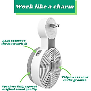 Sintron 2X Outlet Wall Mount Holder for Google Nest Mini and Google Home Mini, A Space-Saving Accessories with Cord Management for Google Smart Speakers 1st Gen. and 2nd Gen, No Messy Wires or Screws