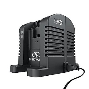 Snow Joe CERTIFIED AUTHENTIC 24VCHRG-HS-DPC 24V IONMAX Dual Port High Speed Charging Docking Station for 24VBAT Series Batteries, 260-Watt Input, 26-Volt Output