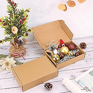 AOBOPLE 50 Pack 6x4x3 Inches Shipping Boxes, Brown Corrugated Cardboard Box, 3 Layers Corrugated Box, Mailer Boxes for Packing Storaging Shipping Small Business