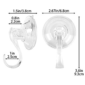 Sattiyrch Wreath Hanger for Front Door,Removable Vacuum Suction Cup Hooks for Glass Door and Window,Spring Halloween Fall Christmas Door Wreath Holder,Holds up to 16 Lbs (4)