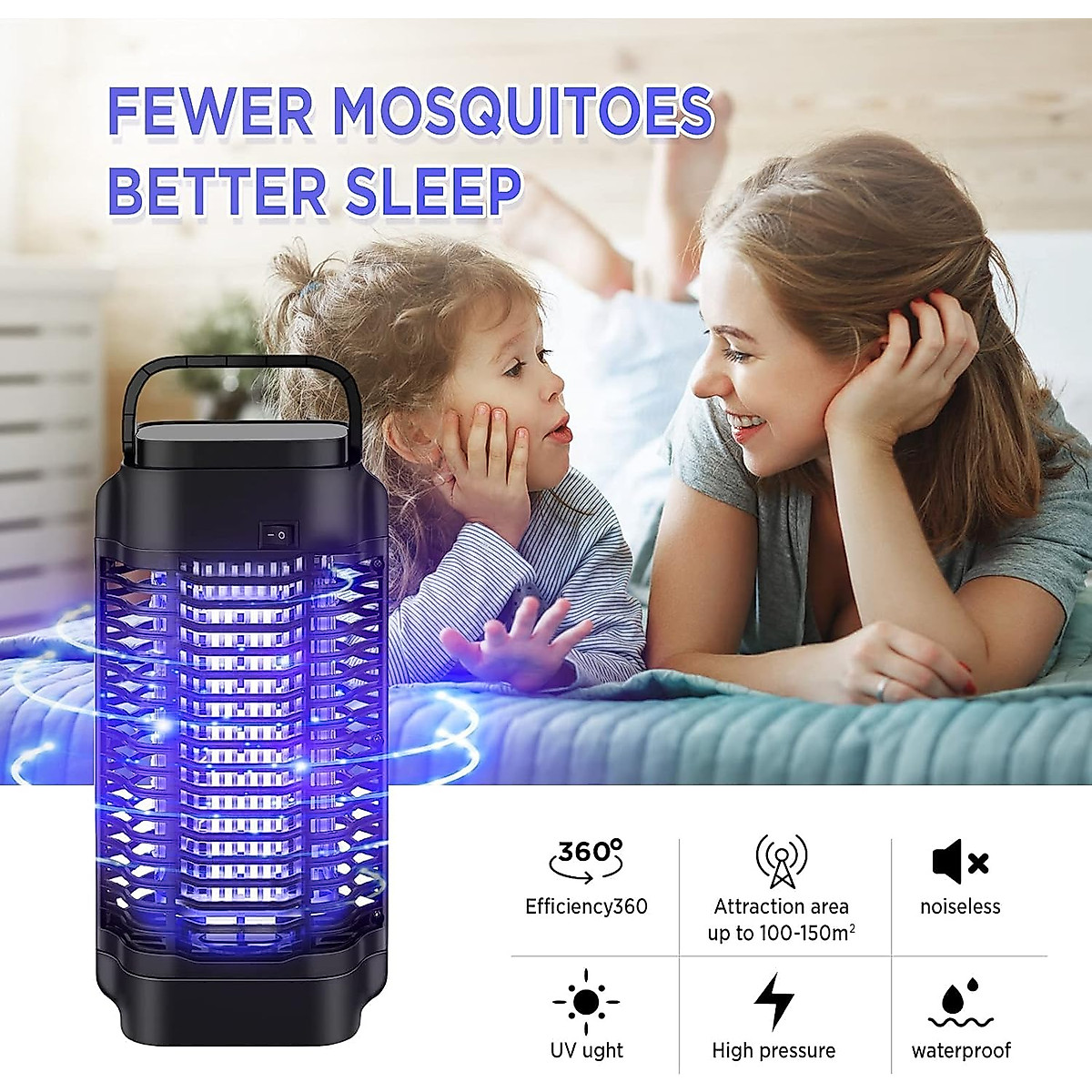 Bug Zapper - Powerful Electric Mosquito Zapper Fly Killer for Indoor-4200V Metal Mesh, Insect Fly Trap Indoor Mosquito Killer for Home, Garden, Patio, Backyard(18W)