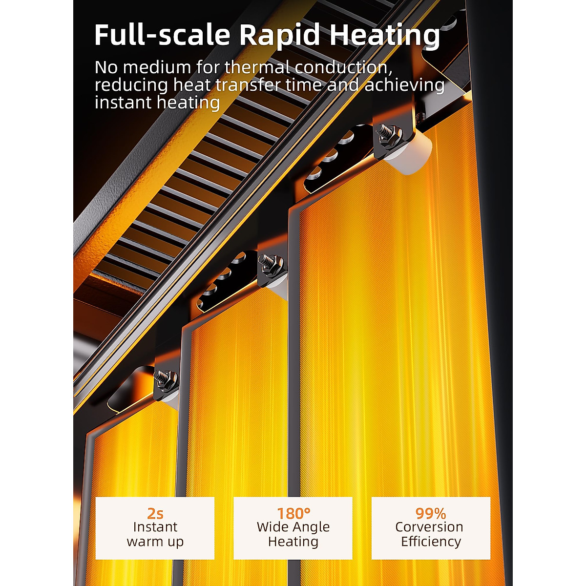 Uthfy Convection Space Heaters for Indoor Use, 1500W Quiet Mica Panel Heater for Large Room, Whole Room Electric Heater with Thermostat, ECO, Remote, Wheel, 12H Timer, Tip-Over & Overheat Protection