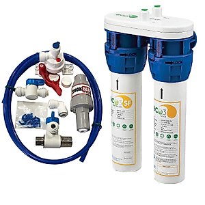 eco3 1,500 Gallon Dual Water Filter System with Lead Reduction! Includes pre-Sediment Filter for Heavy silt or Sediment Build-up Conditions with Professional Water Filtration Installation Kit!