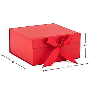 Hallmark Foldable Gift Box with Shredded Paper Fill (Red) for Christmas, Valentine's Day, Graduations
