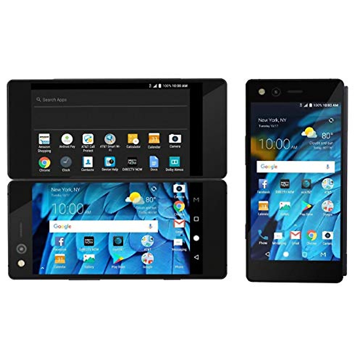 ZTE Axon M Z999 Unlocked GSM Smartphone w/ 20MP Camera and Foldable Dual Screens (for Multi-Tasking) - Carbon Black