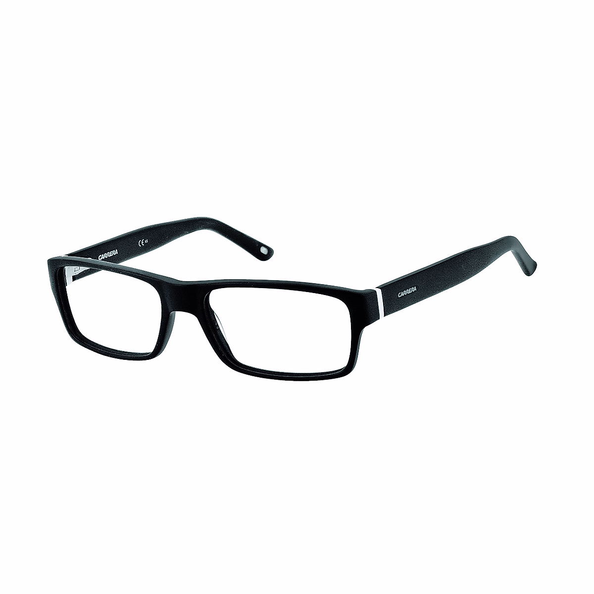 Carrera Men's 6180 Rectangular Prescription Eyewear Frames, Matte Black/Black White, 57mm, 17mm