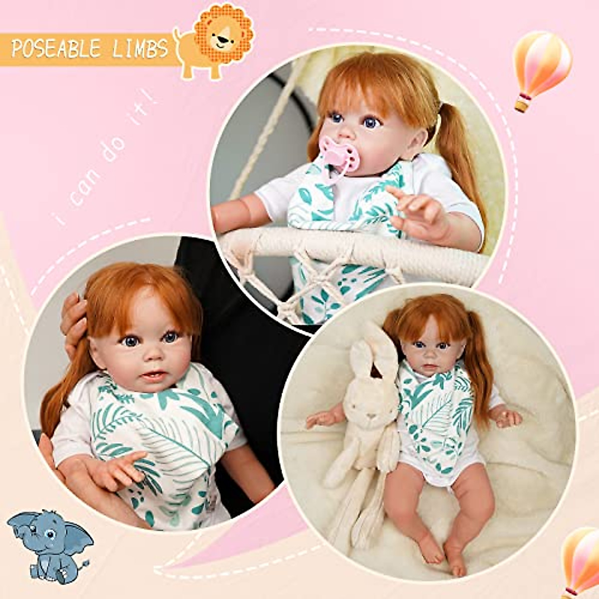 Miaio Reborn Baby Dolls, Reborn Dolls Girl17 Inch, Handmade Realistic Baby Doll Newborn Lifelike Dolls in Soft Vinyl and Weightd Body for Boy, Girl, Mother, Birthday Gifts, Weddings-A