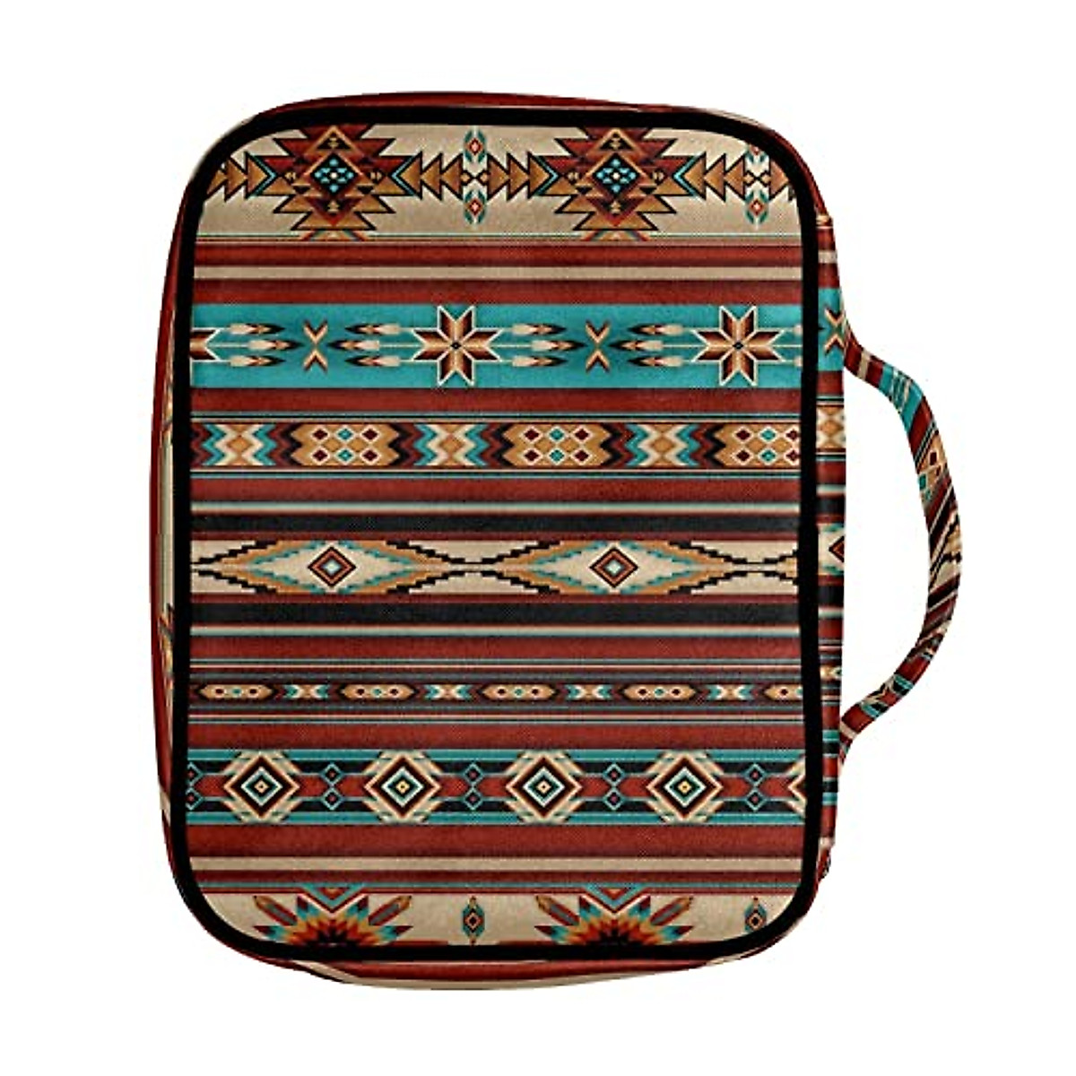 LedBack Native American Navajo Aztec Print Bible Covers for Women Men Bible Bags with Handle Zipper Pocket Bible Carrying Case Bible Accessories