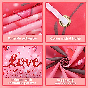 Valentines Love Door Cover Decorations Love Tree Spring Valentines Door Banner Red Pink Love Heart Front Door Hanging Backdrop Banner for Valentine's Day Wedding Anniversary Bridal House Supplies