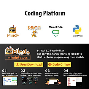 DFROBOT Maqueen Plus Micro:bit Smart Robot Car | Microbit Robotics Kit Advanced Educational Robot Platform Compatible with HuskyLens AI Vision Sensor (Mirco:bit NOT Include)