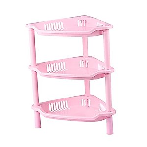 MUSISALY 3 Pink Corner Shelf Organizer Storage Shelf Rack Bathroom Shelves Desk Stand Rack