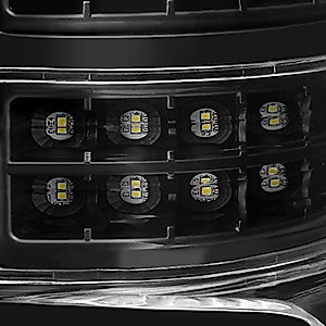 AKKON - For 2004-2008 Ford F150 F-150 Black Halo Projector LED Headlights + Full LED Tail Lights Taillamps Pair