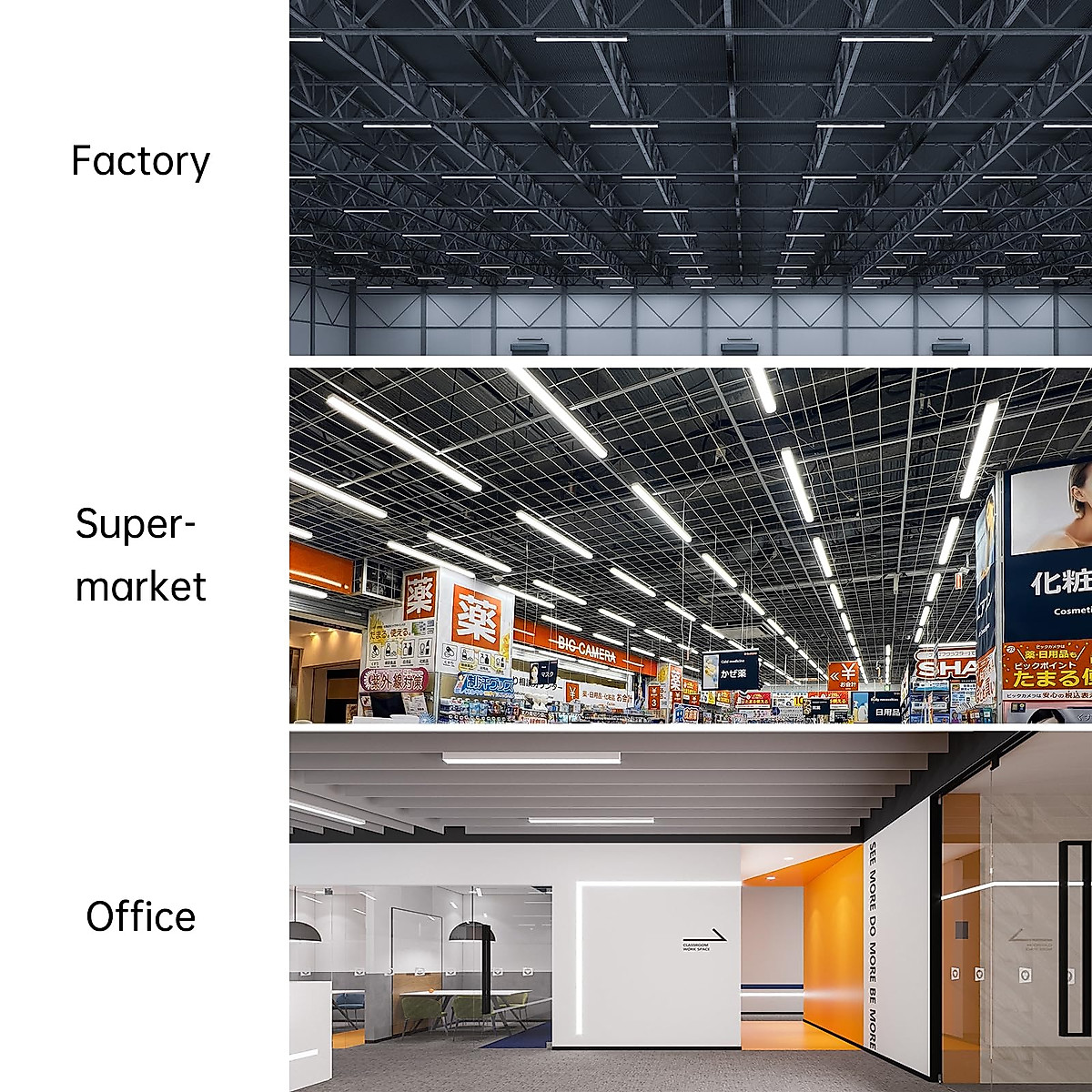 ONLYLUX LED Shop Light 4FT 60W, 5000K Daylight White 9000LM, Linkable Ceiling Light for Garage, 48" T8 LED Tube Light, Hight Output,Pack of 10